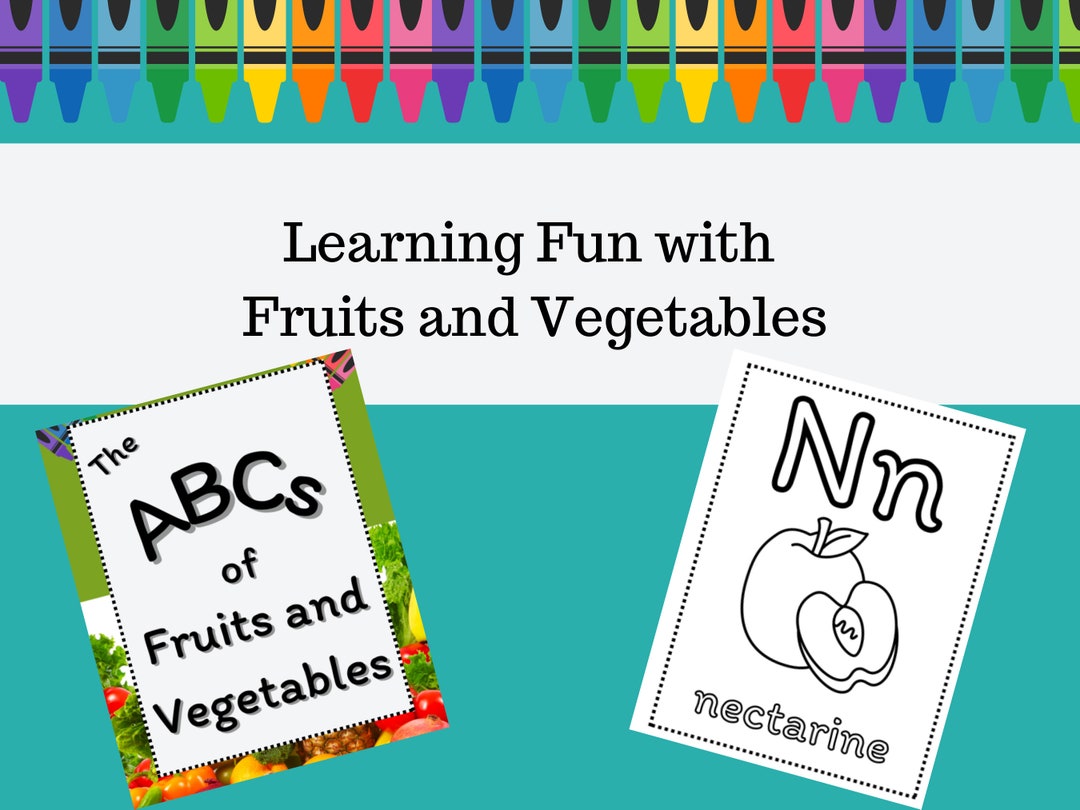 ABC and Fruit Coloring Pages for Learning - Etsy