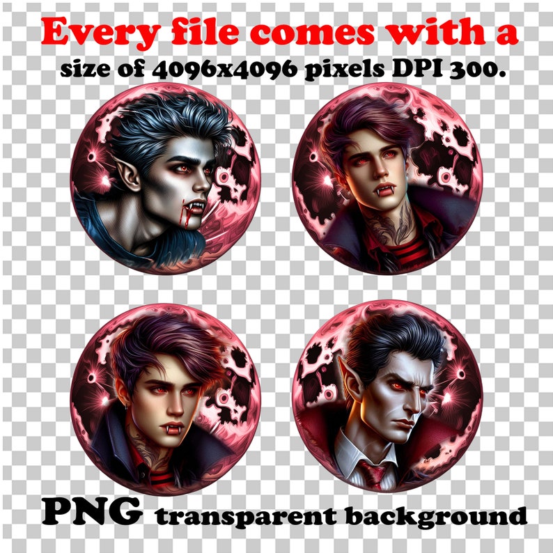 Moon Vampire Sublimation Designs PNG commercial License halloween ...