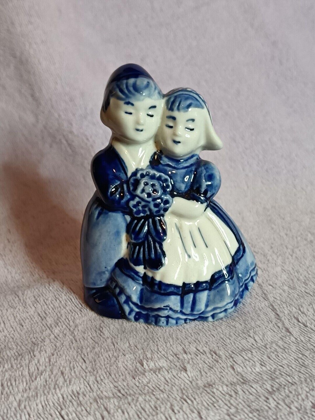 Blue and White Hand Painted Delft Figurine Boy and Girl Made in Holland ...