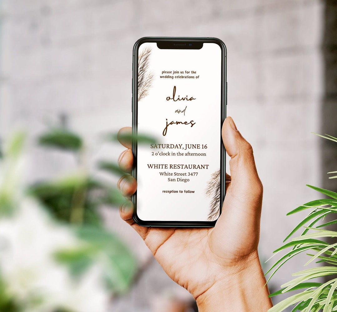 Modern Wedding Electronic Invitation Minimalist Online Invitations ...