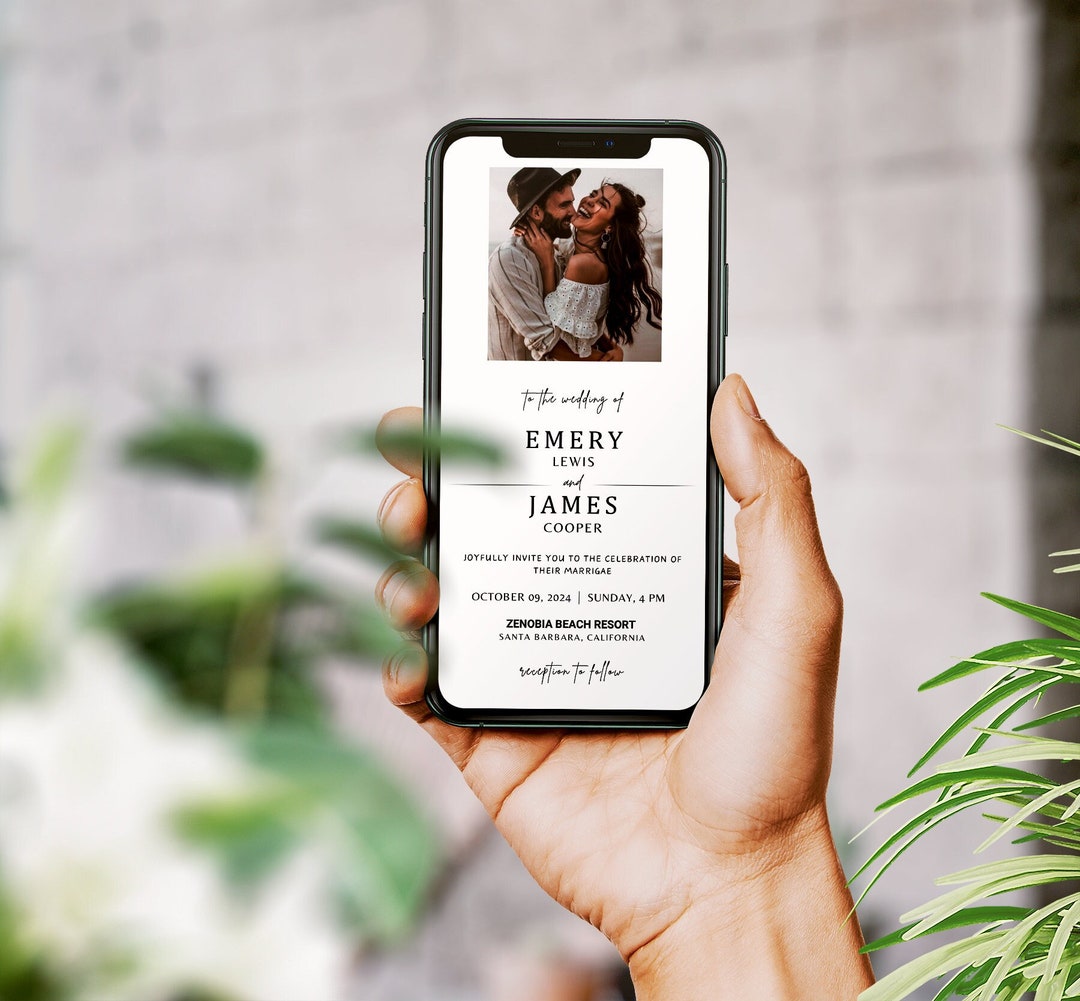 Wedding Electronic Invitation Photo Wedding Invitation Digital Photo ...