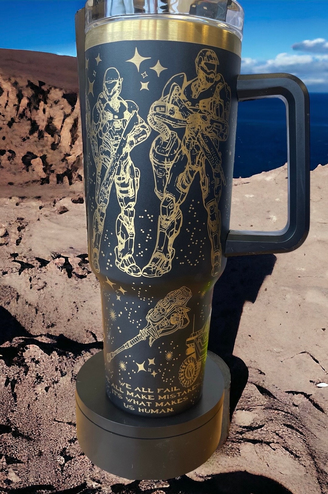 Military Master Chief Gamer War Xbox Laser Engraved Tumbler 40oz Handle ...