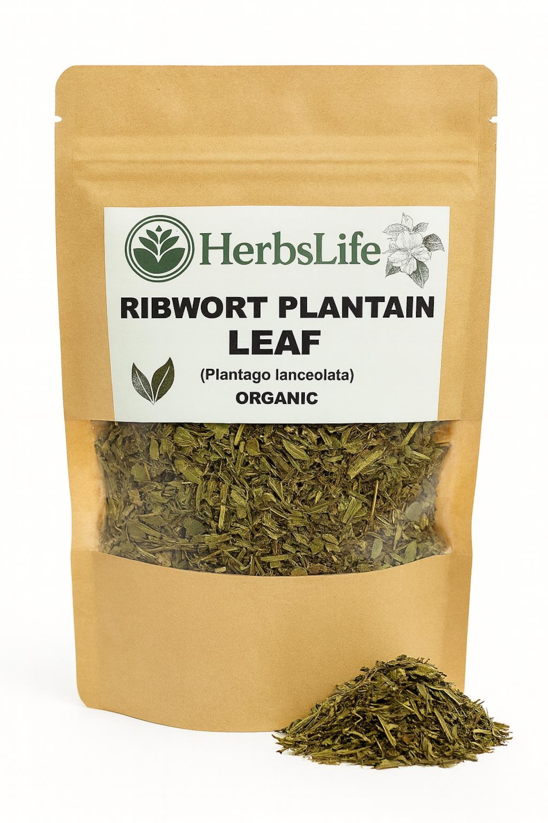 Organic RIBWORT PLANTAIN LEAF | Plantago Lanceolata Dried Cut Leaf ...