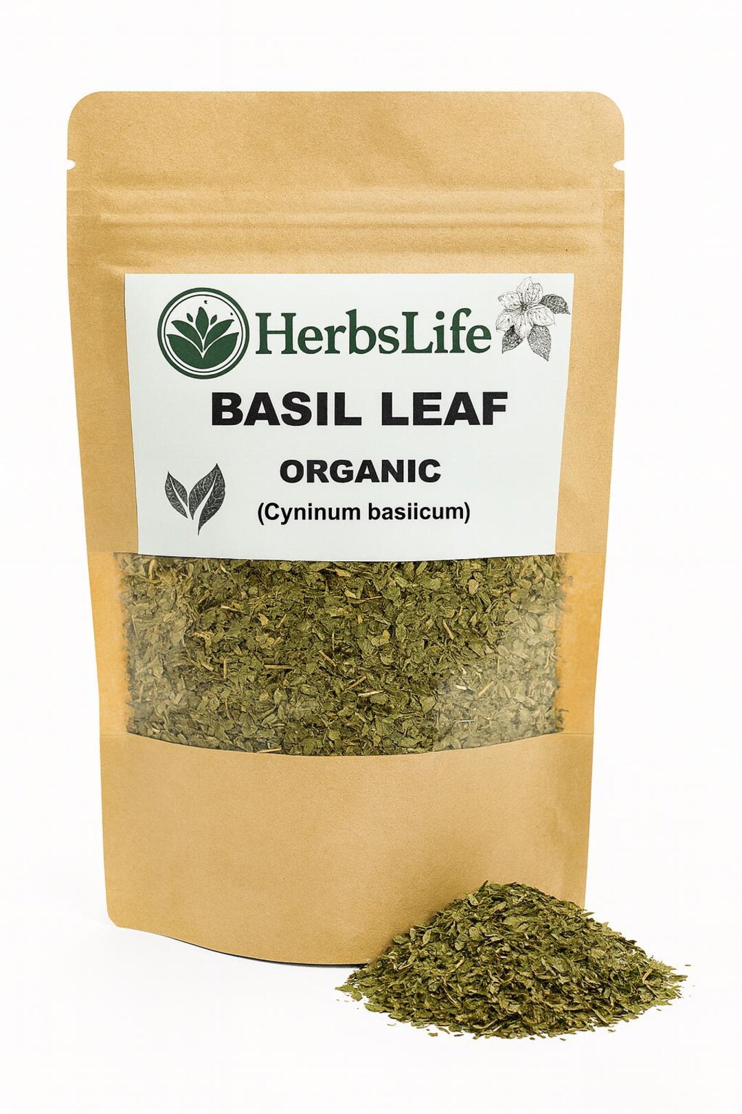 Organic BASIL LEAF | Ocimum Basilicum Dried Cut Herb | Herbal Tea ...