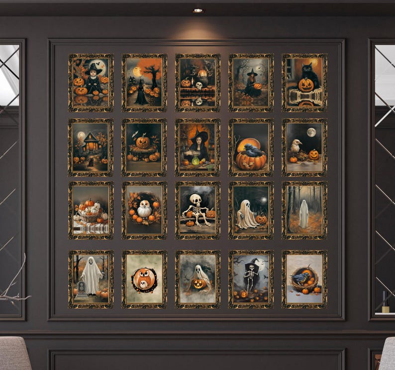 Halloween Set Bundle, Vintage Halloween Gallery Wall Set of 20 ...