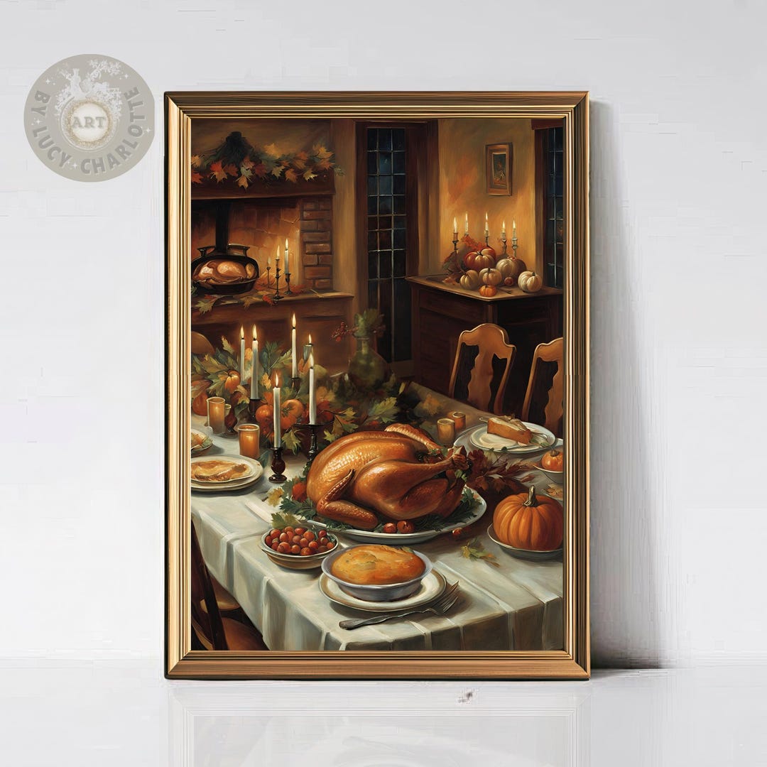 Retro Thanksgiving Art Print, Thanksgiving Printable Wall Art ...