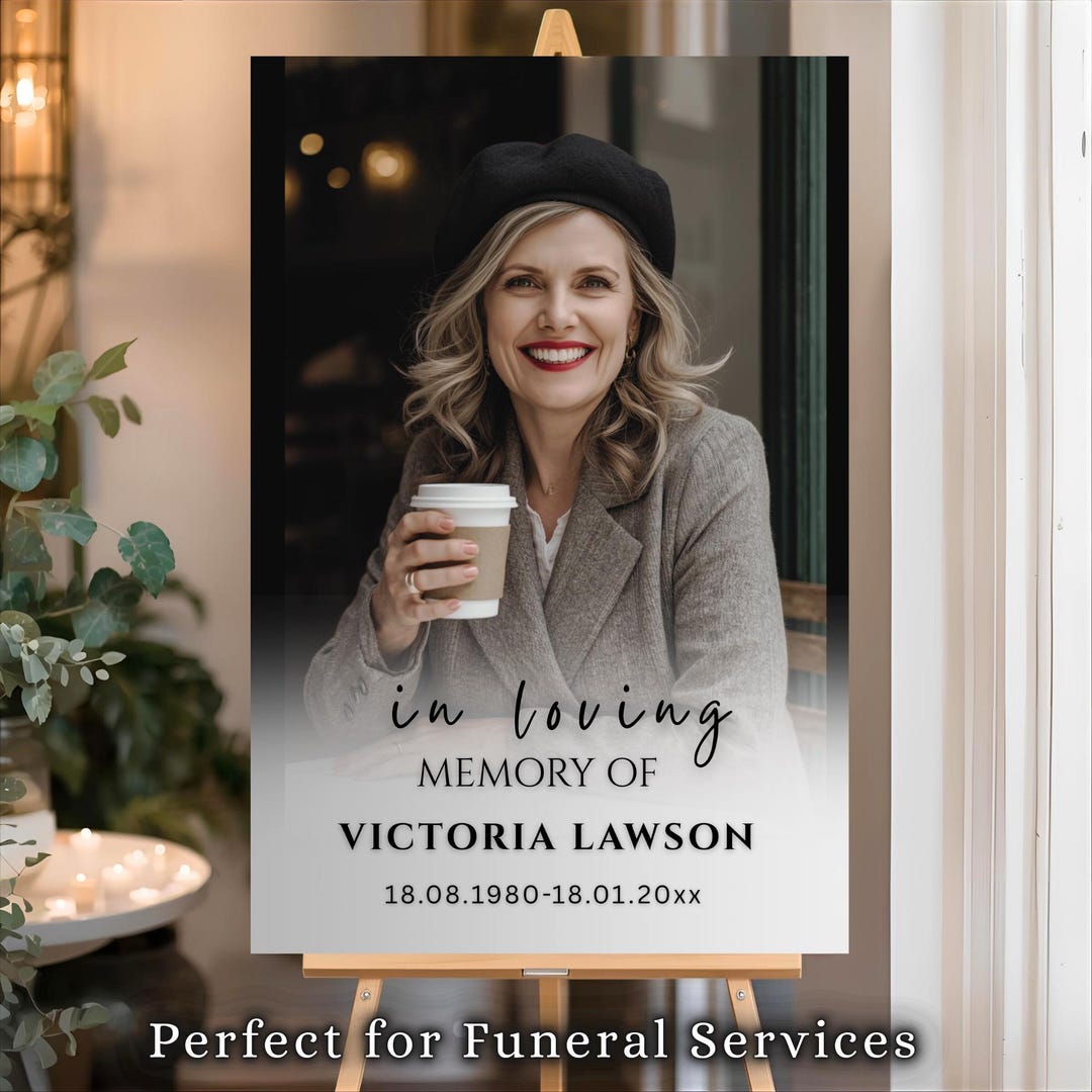 Editable Memorial Photo Collage Template | Funeral Picture Display ...