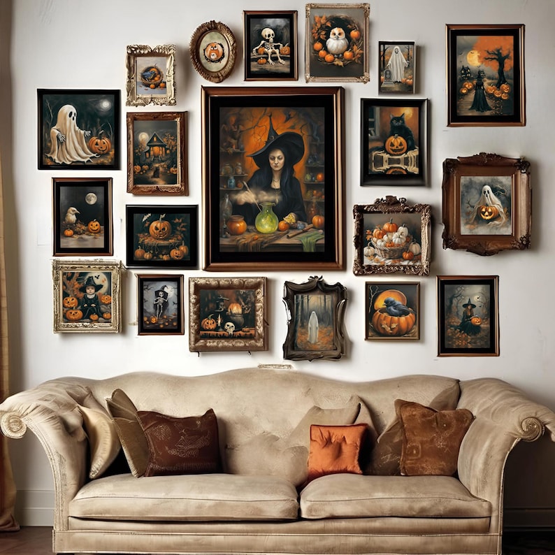 Halloween Set Bundle, Vintage Halloween Gallery Wall Set of 20 ...