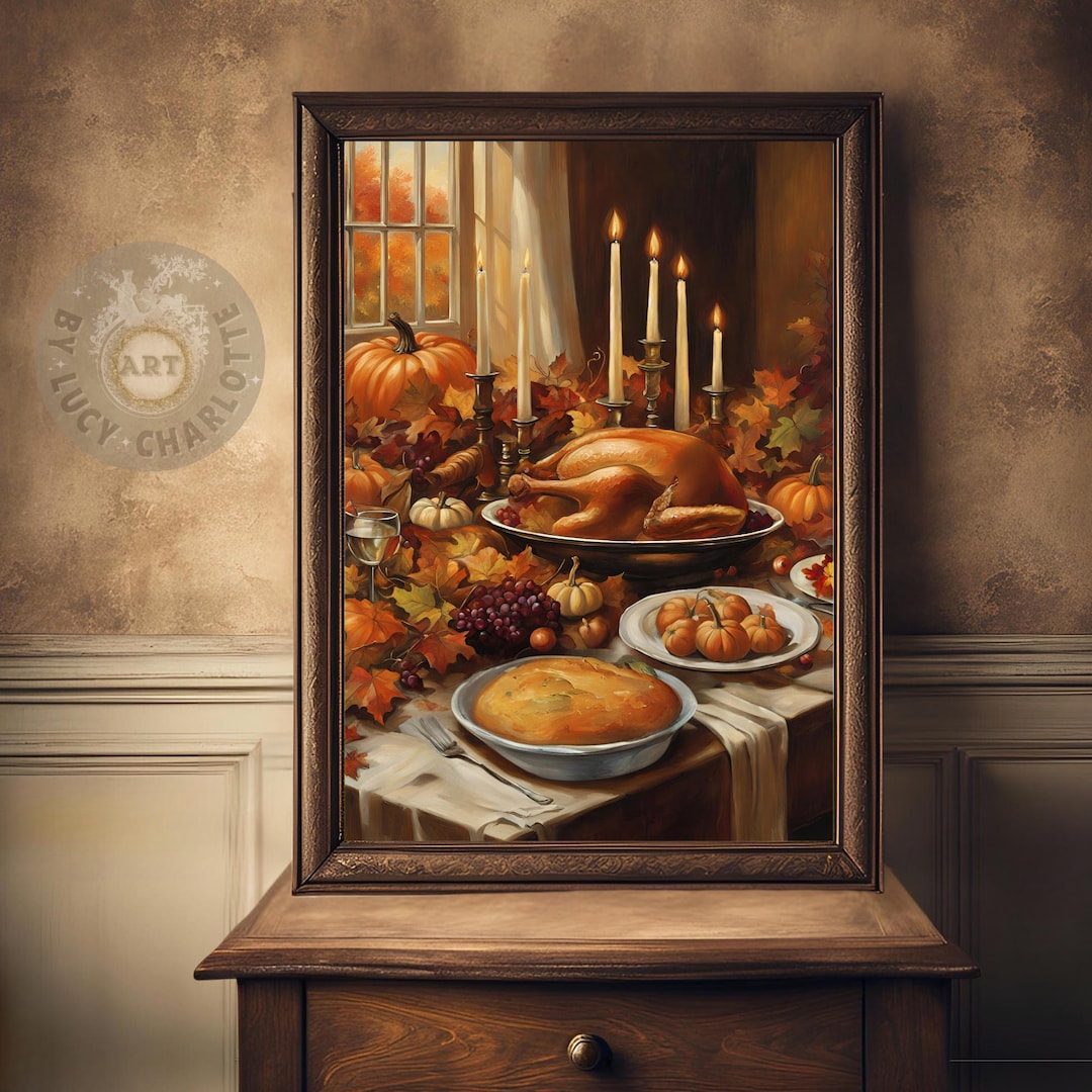 Retro Thanksgiving Art Print, Thanksgiving Printable Wall Art ...