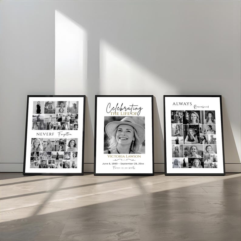 Funeral Welcome Sign, Celebration of Life Photo Collage, Memorial Signs ...