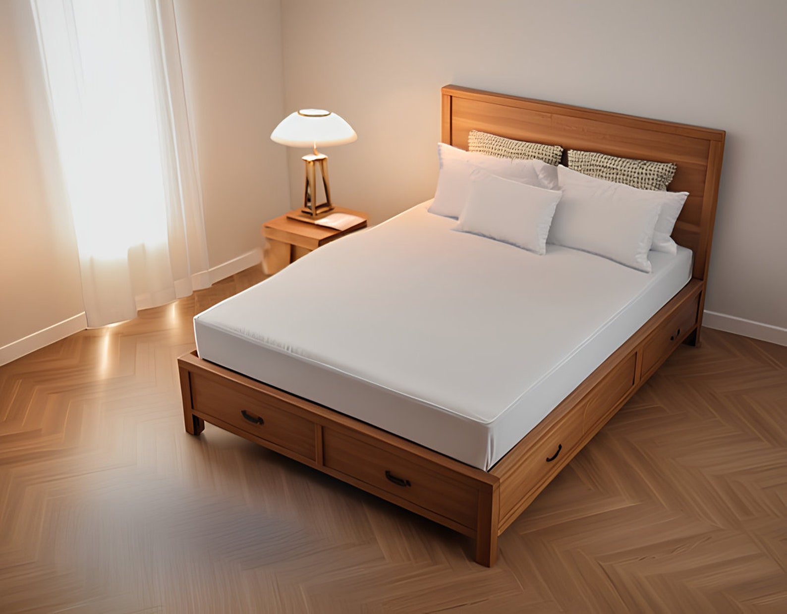 DIY Queen Bed Frame With Drawers Plans | Full Size Bed | Modern Bed ...