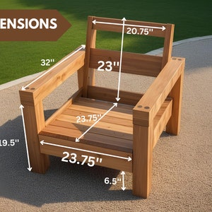 DIY Patio Outdoor Sofa Chair Build Plan, Garden Chair Plans, Outdoor ...
