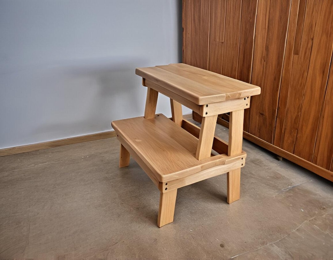 DIY Wooden Step Stool Plan, Woodworking Plan, Helping Stool, Kitchen ...