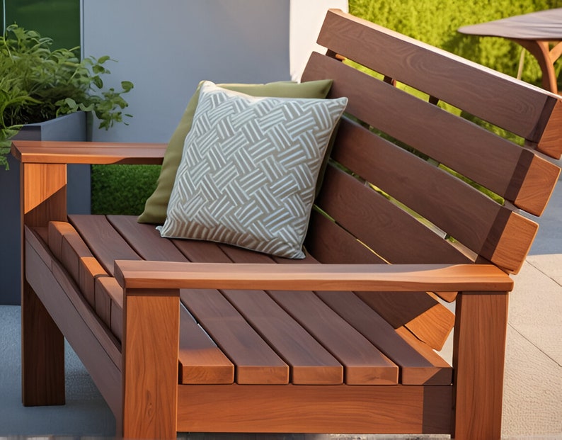 2x4 Outdoor Bench Plan, Woodworking Plans, Patio Furniture, Outdoor Patio Bench Plan, Garden ...