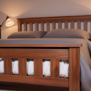 DIY Modern Queen Size Bed Frame Plan, Woodworking Plan, Full Size Bed ...