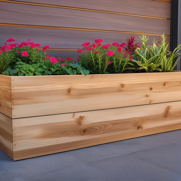 DIY Outdoor Cedar Planter Box Build Plan, Woodworking Plans, Raised ...