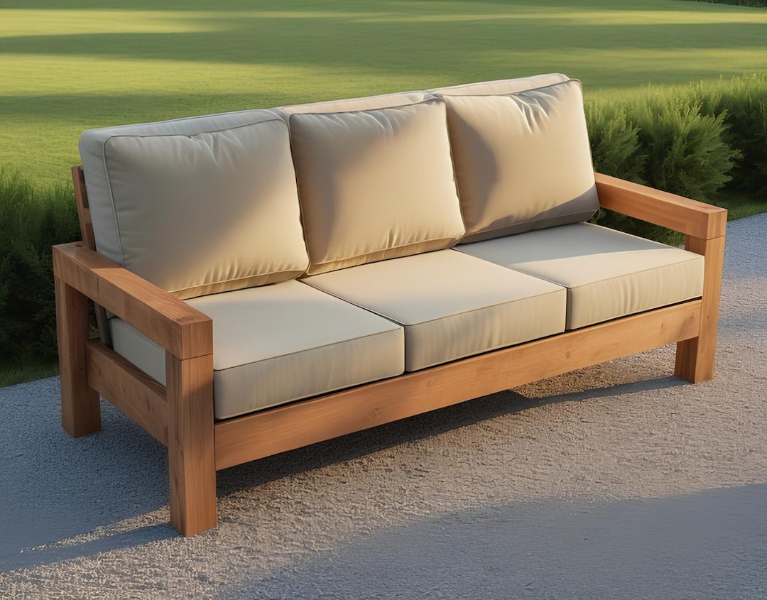 DIY Wooden Outdoor Sofa Build Plan, Woodworking Plans, Patio Furniture ...