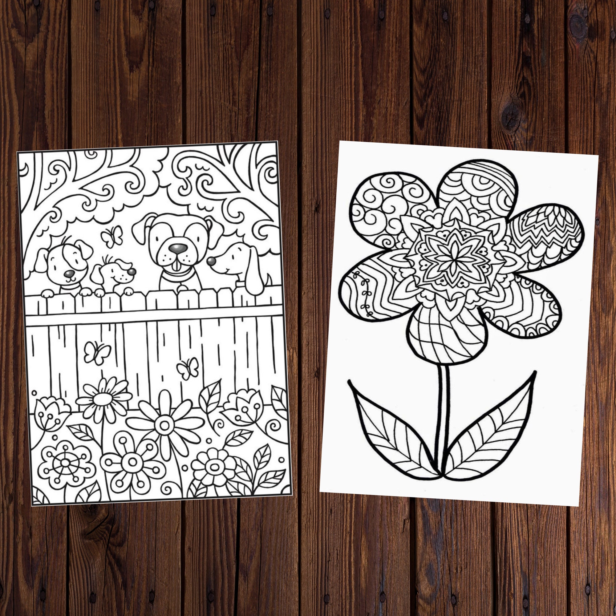 Nature Coloring Page for Kids, Beautiful Nature Scene Coloring Page ...