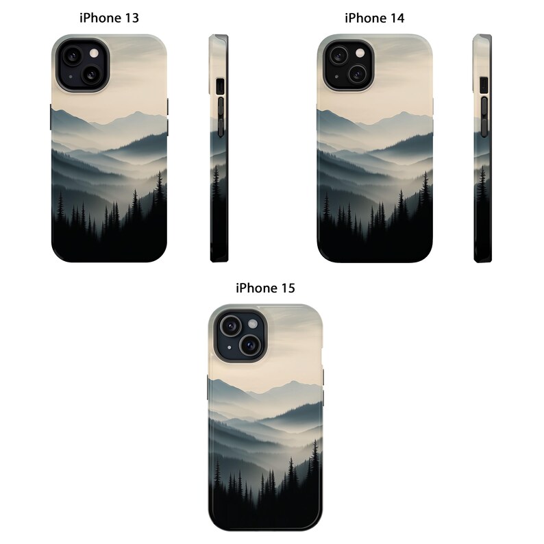 Serene Mountain Landscape, Magsafe iPhone Case, Serene Misty Nature ...