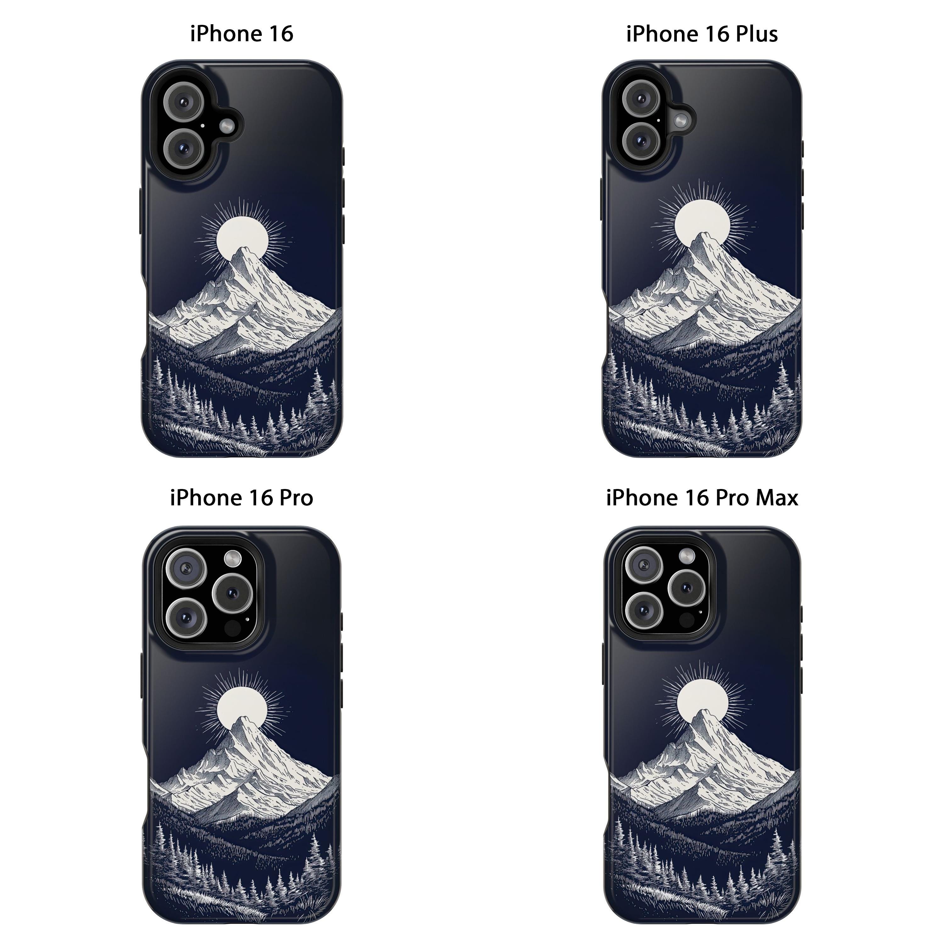 Mountain Landscape, Magsafe iPhone Tough Case, Monochrome Minimalist ...