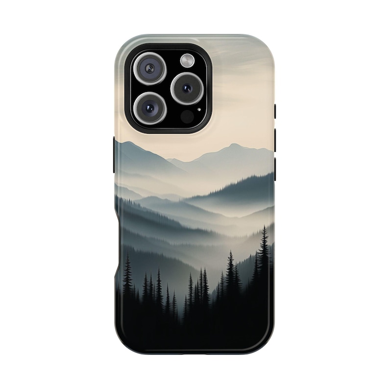 Serene Mountain Landscape, Magsafe iPhone Case, Serene Misty Nature ...
