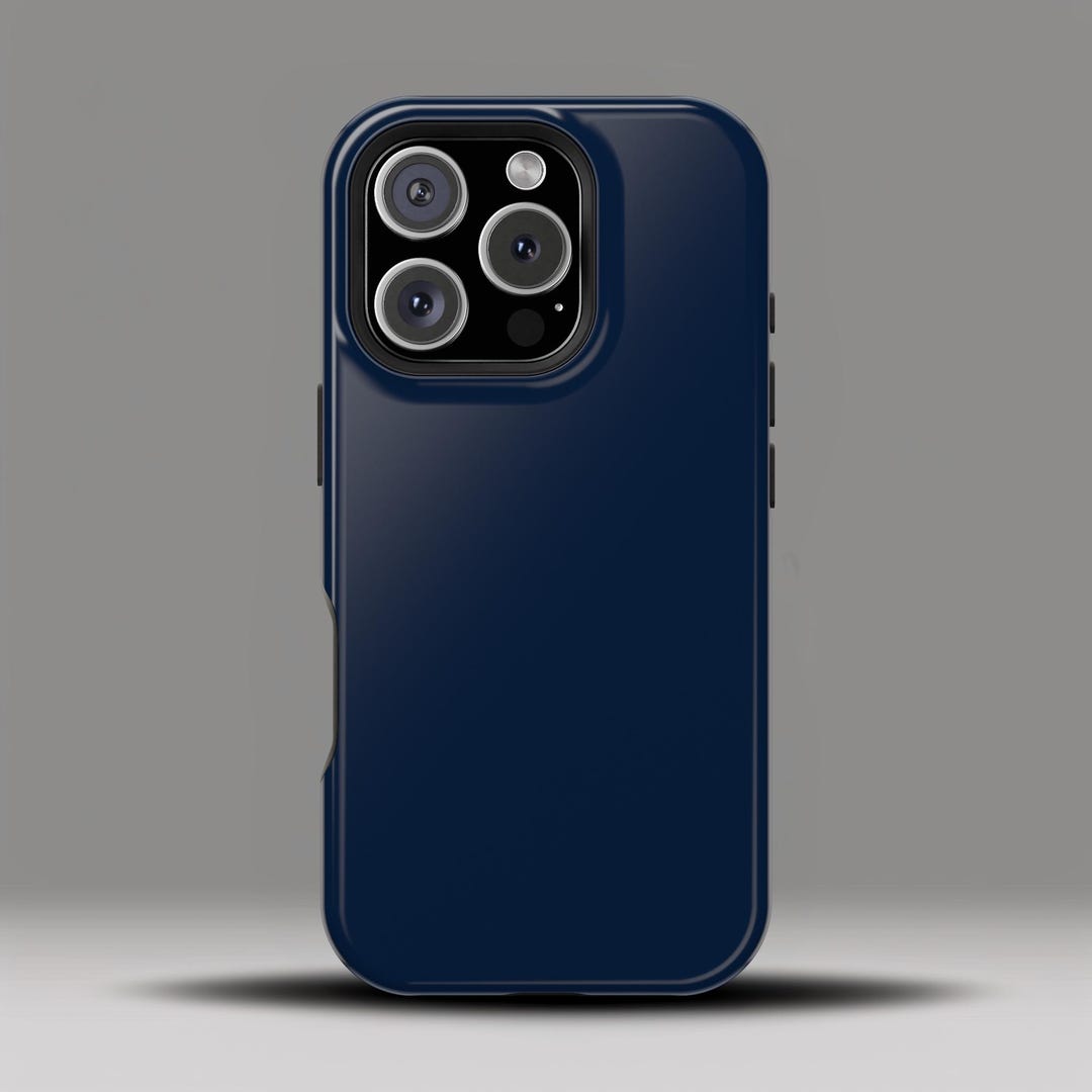 Navy Blue iPhone Case, Magsafe Compatible, Minimalist Design - Etsy