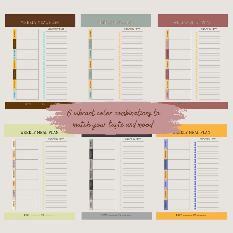 Printable Weekly Meal Plan - Etsy