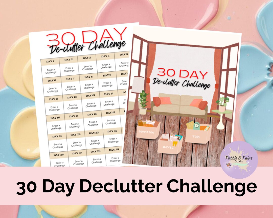 30 Day Declutter Challenge Template - Daily Home Organization Tracker ...