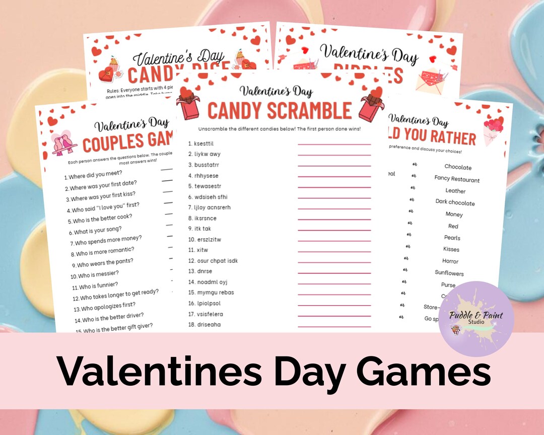 Valentine’s Day Party Games Bundle (editable Canva Templates) - Etsy