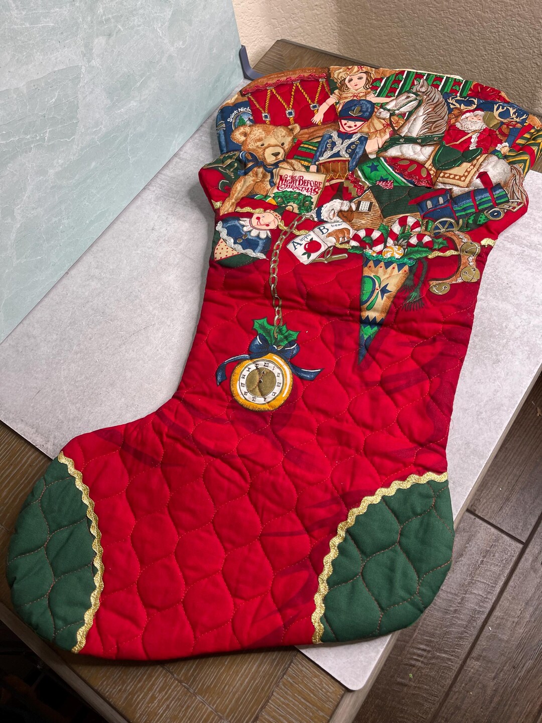 Vintage Cranston Jumbo Quilted Christmas Stocking 31" X 17" - Etsy