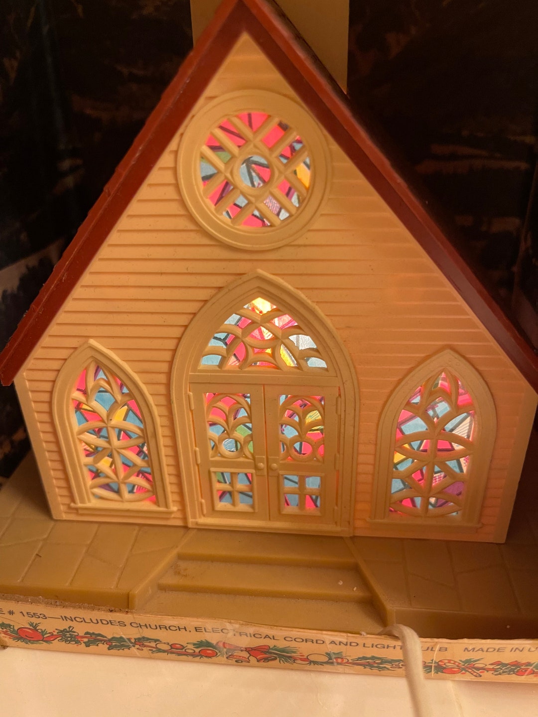 Vintage Regency Electric Light up Alpine Village Church Chapel ...