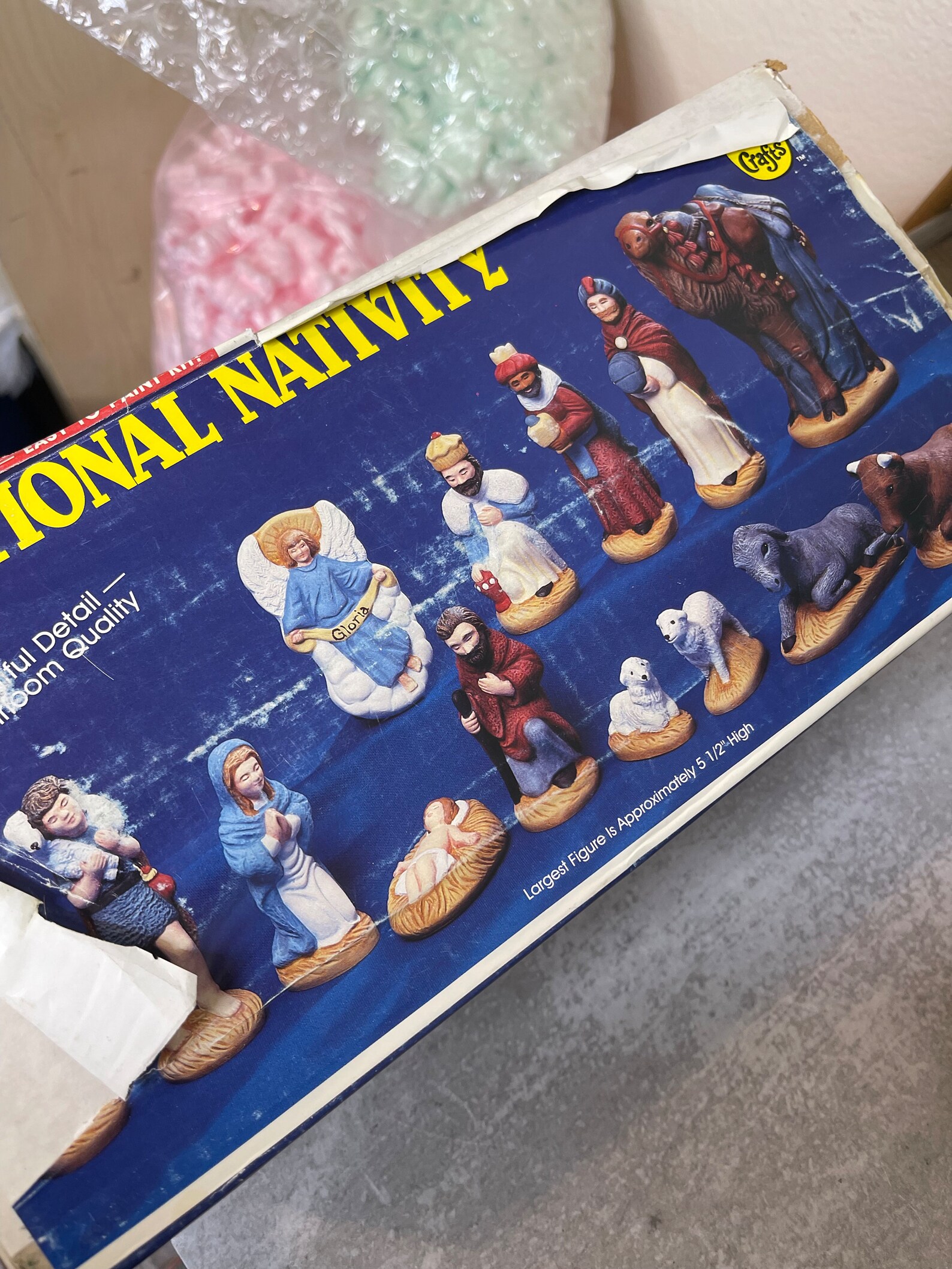 Vintage Wee Crafts Traditional Hand Painted 14 Pc Nativity Figurines ...