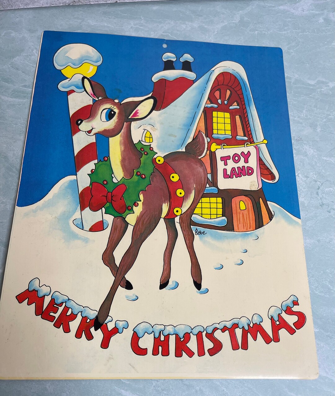 Vintage Rudolph the Red Nosed Reindeer Merry Christmas Toyland Wall ...
