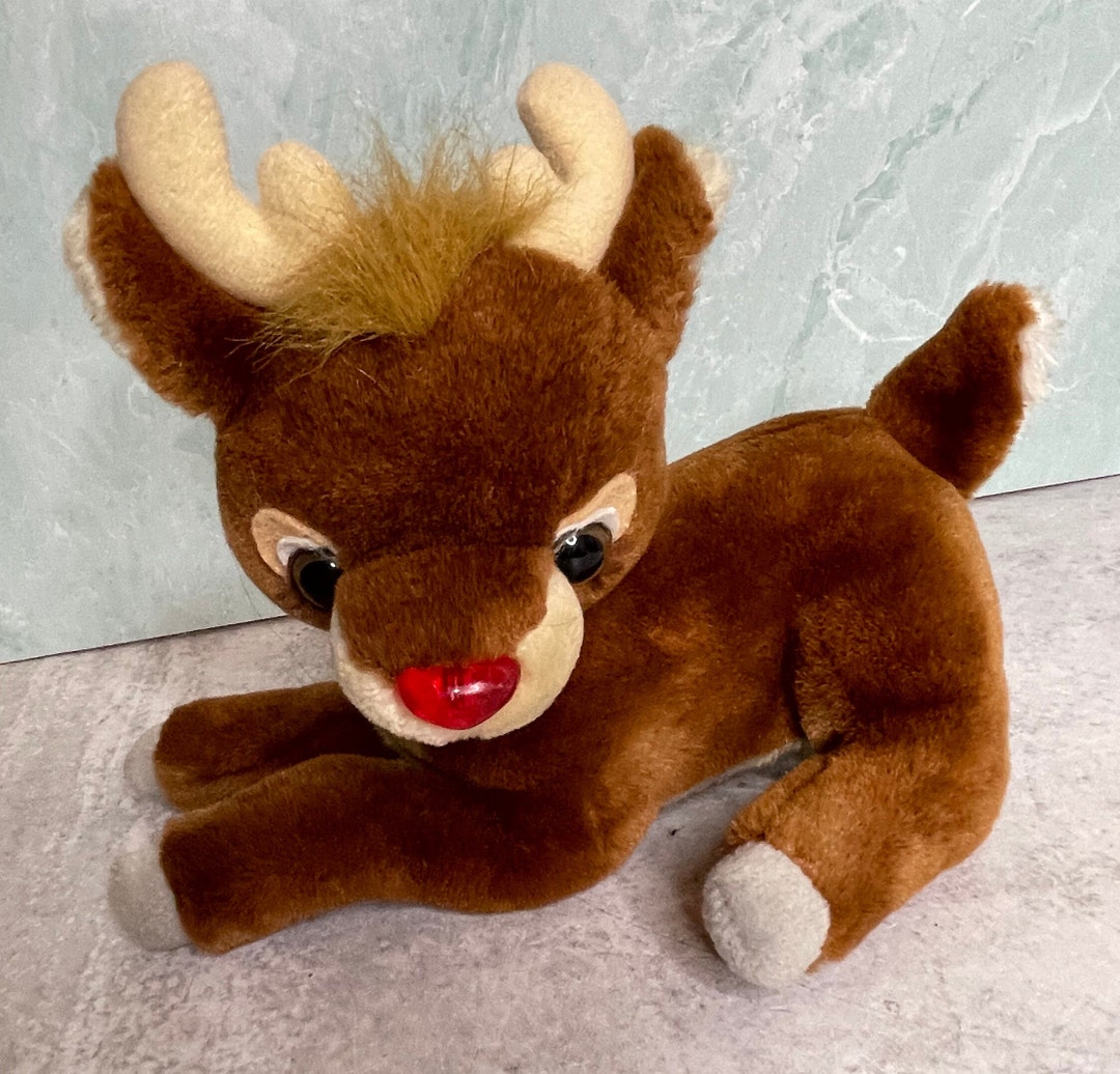 Vintage 1990 Applause Christmas Rudolph the Red Nosed Reindeer Plush ...