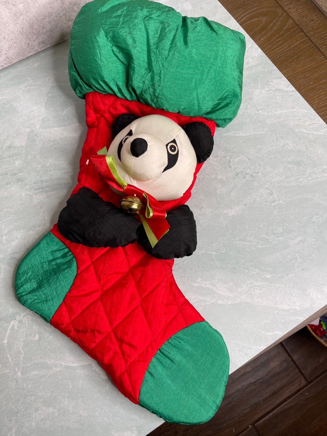 Vintage Puffalump Style Nylon 3D Panda Christmas Stocking With a Bell 18 - Etsy