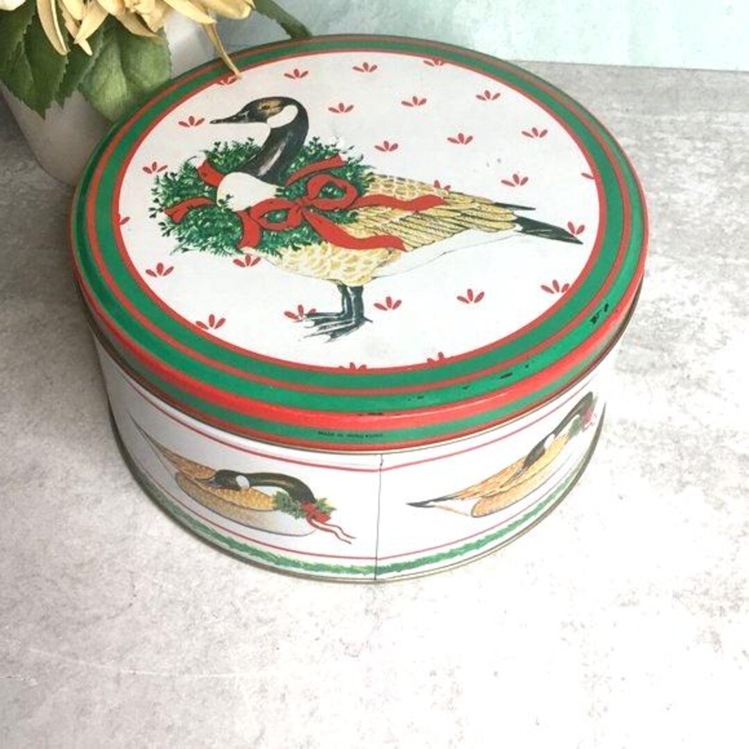 Vintage 1983 Schmid Christmas Goose Tin Container Gordon Fraser 7.5" - Etsy
