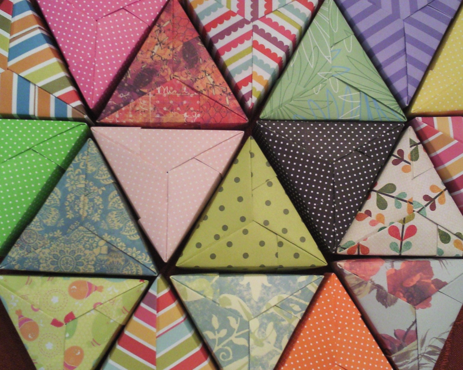 5 Assorted Mini Paper Origami Triangle Boxes - Etsy