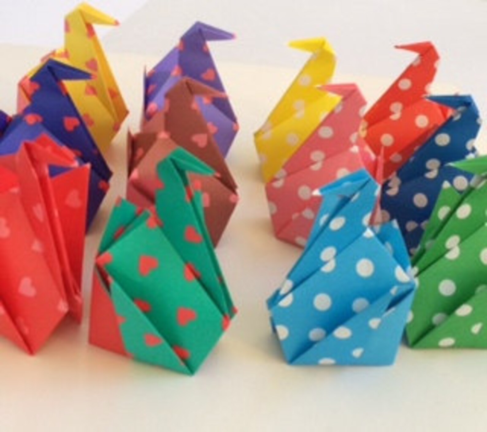 Miniature Origami Paper SITTING CRANES - Set of 6 - Etsy