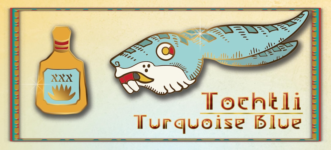 Tochtli, Aztec Rabbit With Mescal - Hard Enamel Pin Set - Etsy