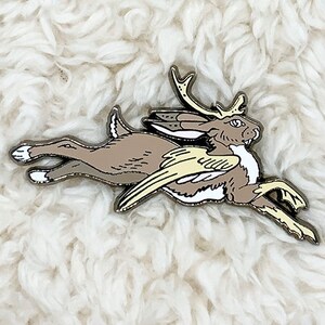 Walpertinger, Wolpertinger, Winged Jackalope Hard Enamel Pin - Etsy