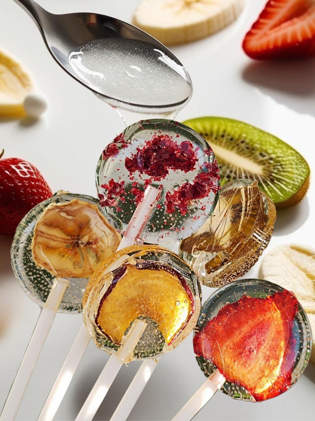 10 Isomalt Lollipops With Dried Fruits – Handmade Candy, Sugar-free Lollipops, Natural Sweet ...