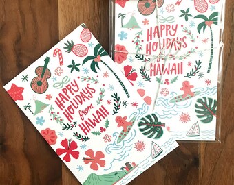Hawaii holiday cards | Etsy
