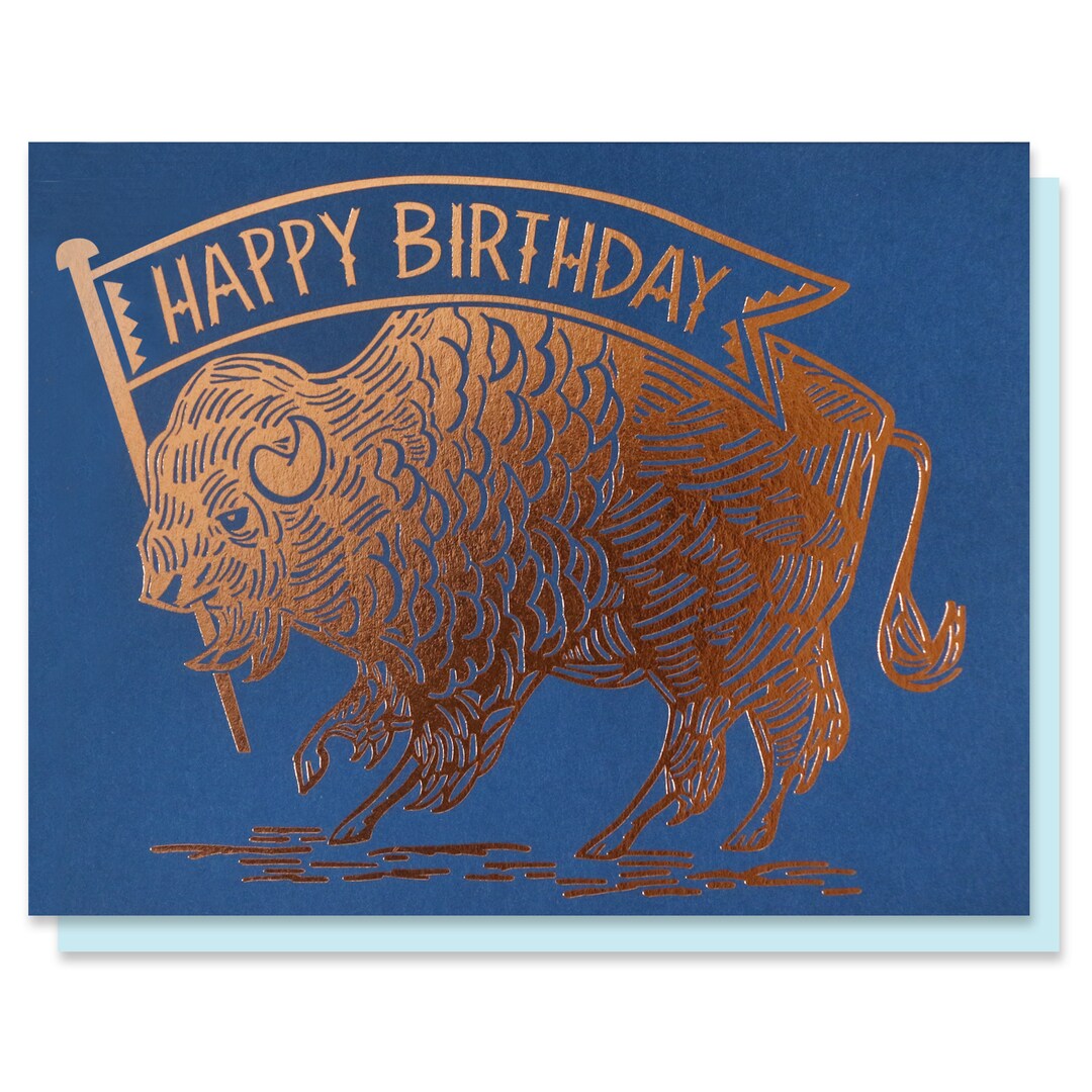 Birthday Buffalo Copper Foil Card - Etsy