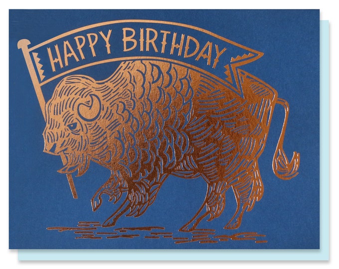 Birthday Buffalo Copper Foil Card - Etsy