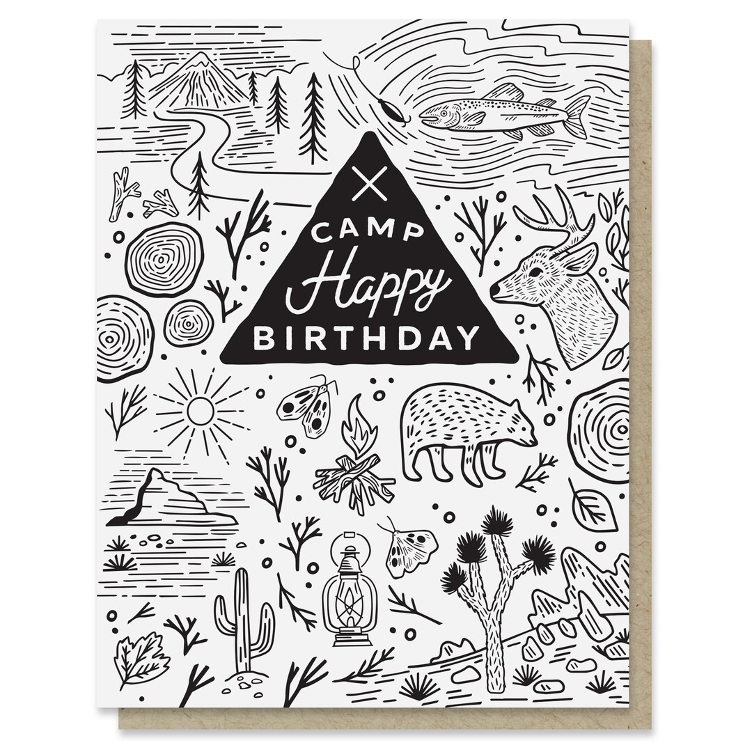 Camp Happy Birthday Card - Etsy