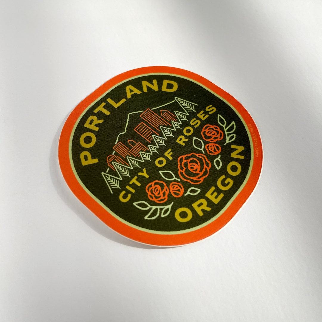 Retro Portland Sticker, Water Bottle Sticker, Travel City Decal - Etsy