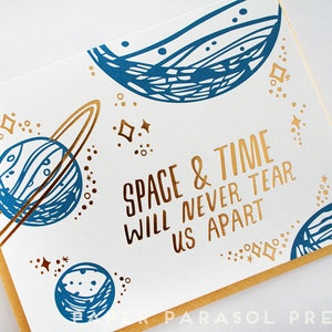 Space and Time Letterpress and Foil Card - Etsy