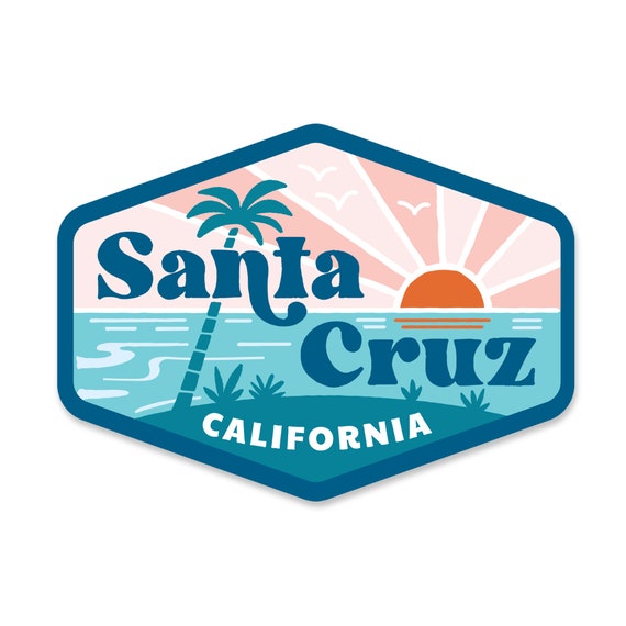 Santa Cruz Sticker Decal for Water Bottle California | Etsy