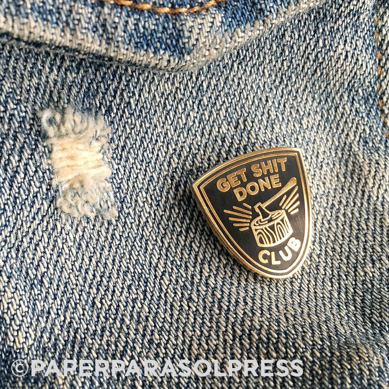 Get Shit Done Club Enamel Pin Gift for Employee Lapel Pin - Etsy