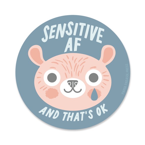 Sensitive AF Bear Sticker Decal Water Bottle Mental Health | Etsy
